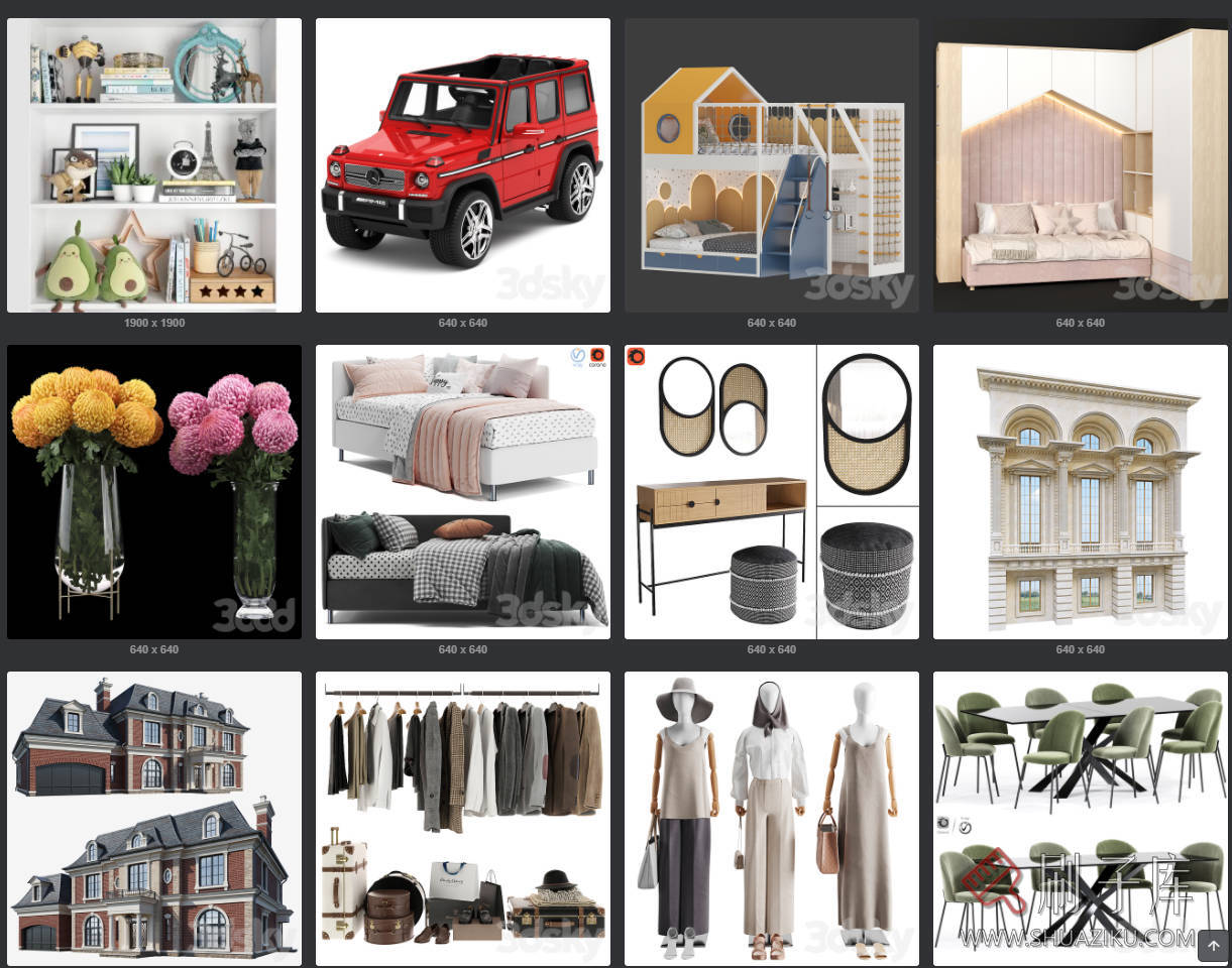 3DDD/3DSKY PRO 模型 – 最新模型下载-刷子库